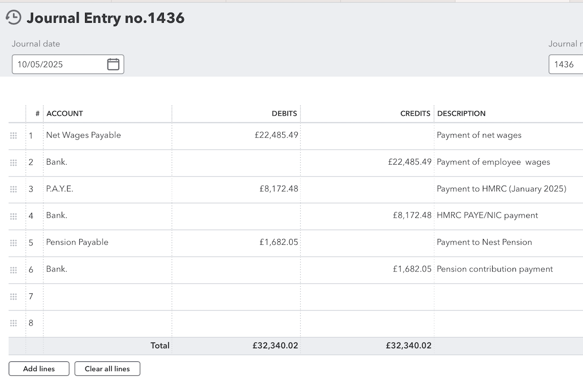 Manual Payroll Journal Entries in QuickBooks Online